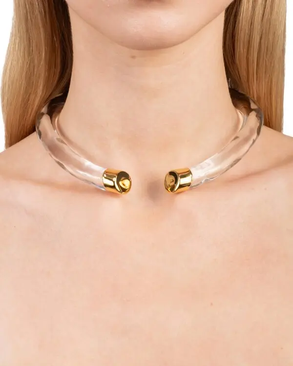 Alexis Bittar Liquid Lucite Capped Structural Collar Necklace, 5