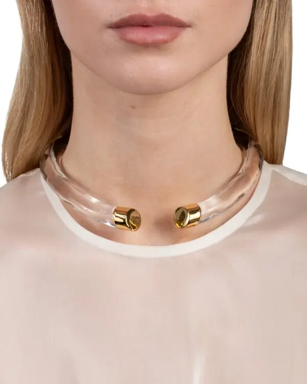 Alexis Bittar Liquid Lucite Capped Structural Collar Necklace, 5