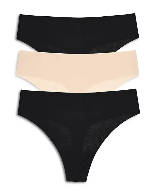 Honeydew Intimates Like Nothing Seamless Thong, Pack Of 3 - Black/nude/black