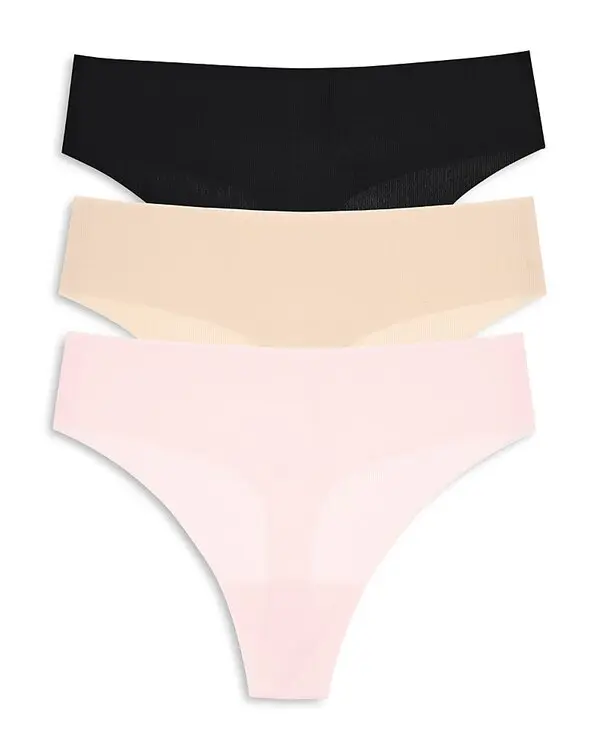 Honeydew Intimates Like Nothing Seamless Thong, Pack Of 3 - Black/nude/buddingpink