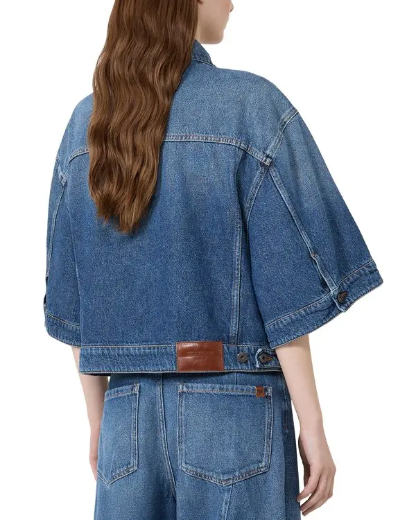 Max Mara Elbow Sleeve Denim Jacket - Navy