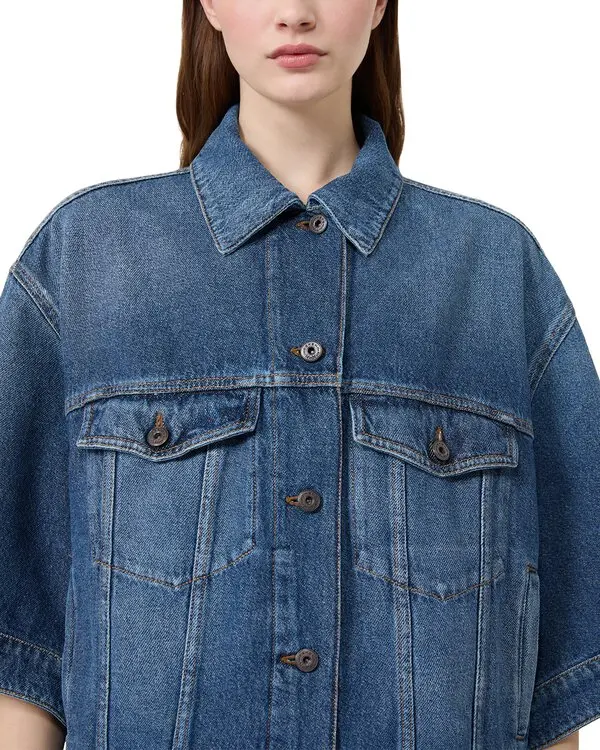 Max Mara Elbow Sleeve Denim Jacket - Navy