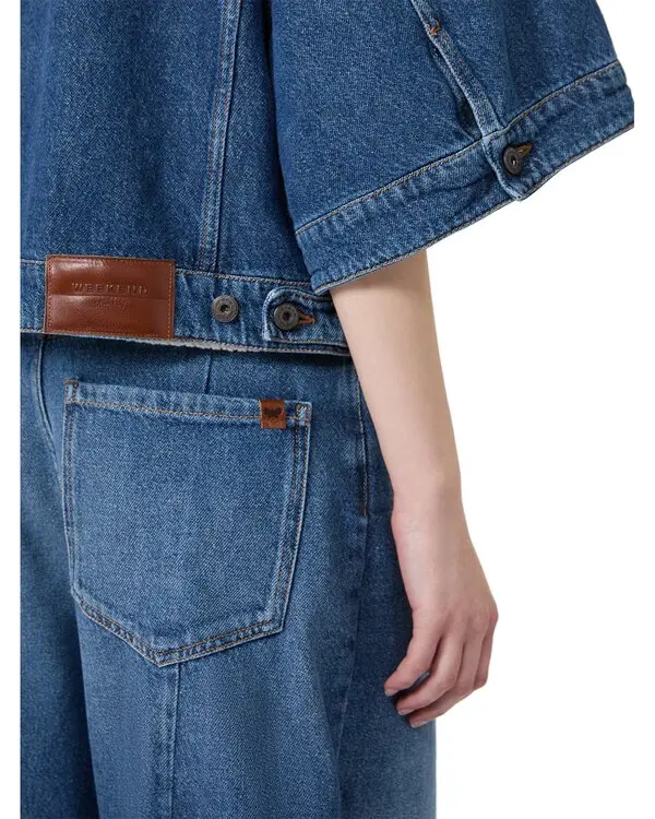 Max Mara Elbow Sleeve Denim Jacket - Navy
