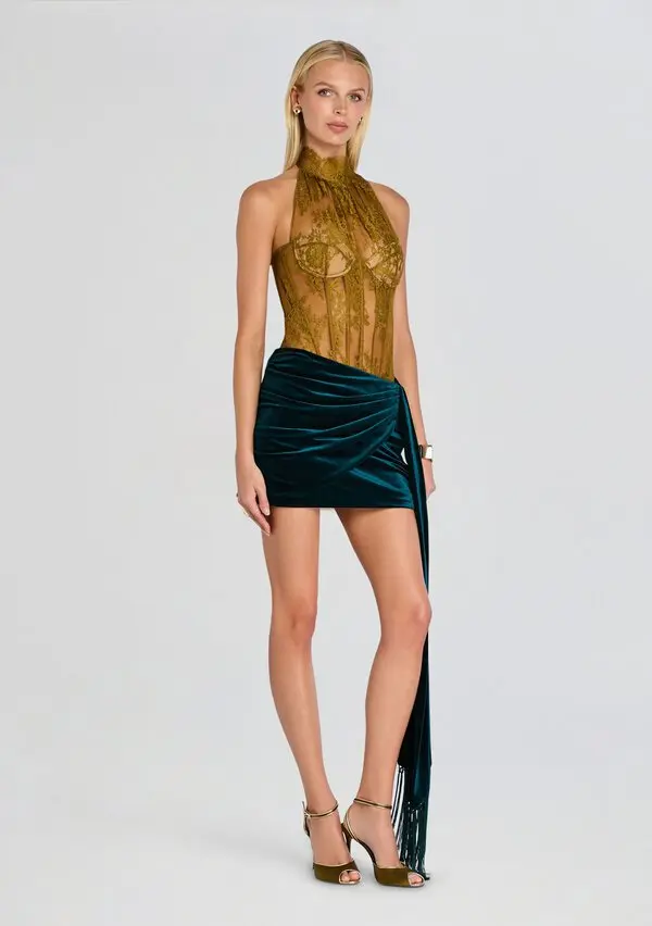 Retrofete Imperia Velvet Mini Skirt