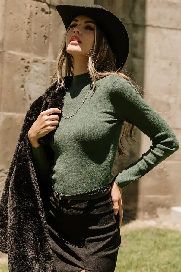 BLU PEPPER Frances Knit Top - Green