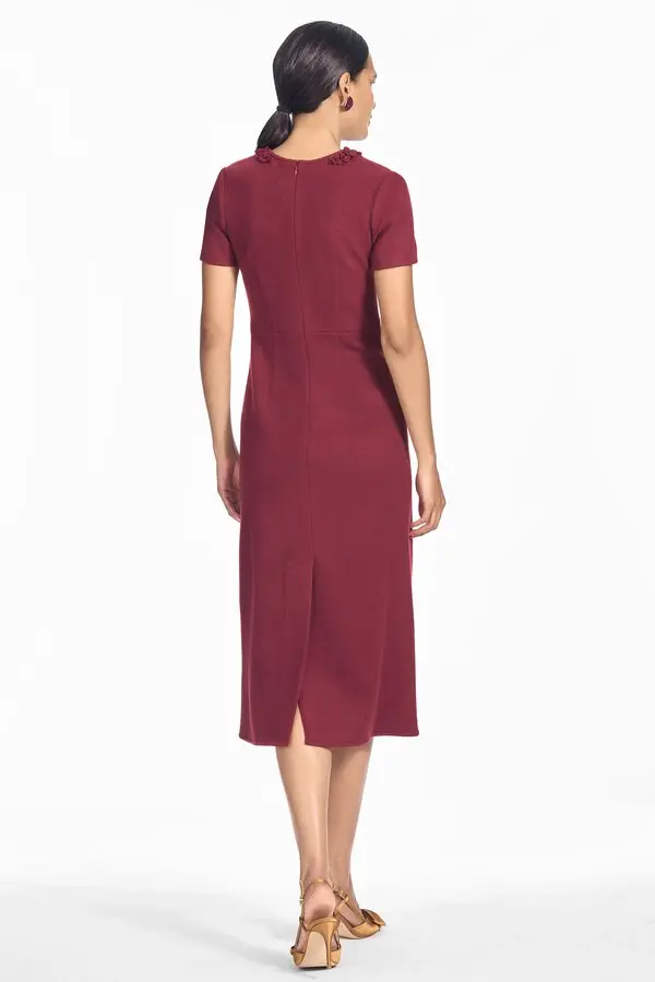 Sachin & Babi Reese Burgundy Knit Wool Column Dress