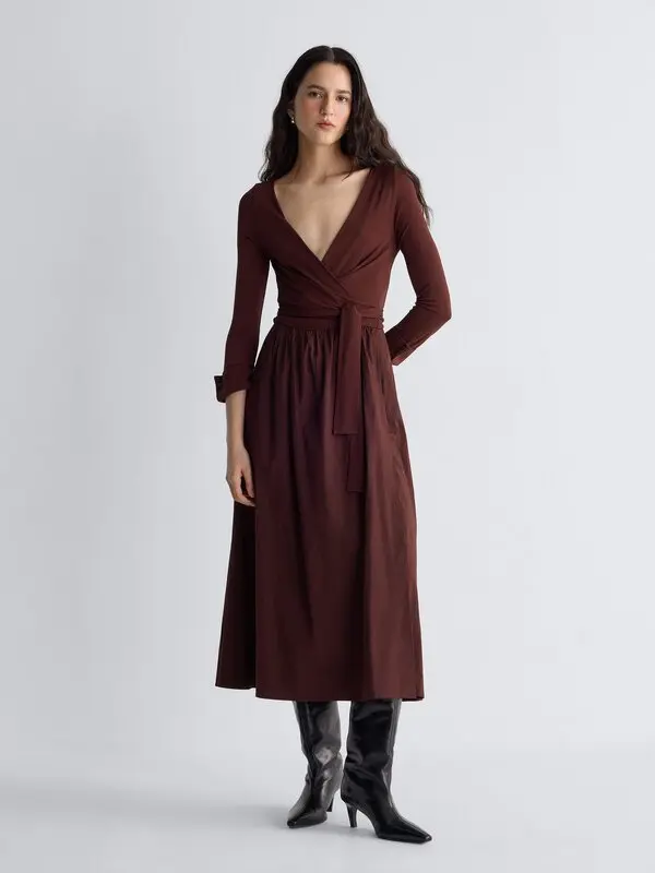 Diane Von Furstenberg Ballerina Wrap Dress - Soil