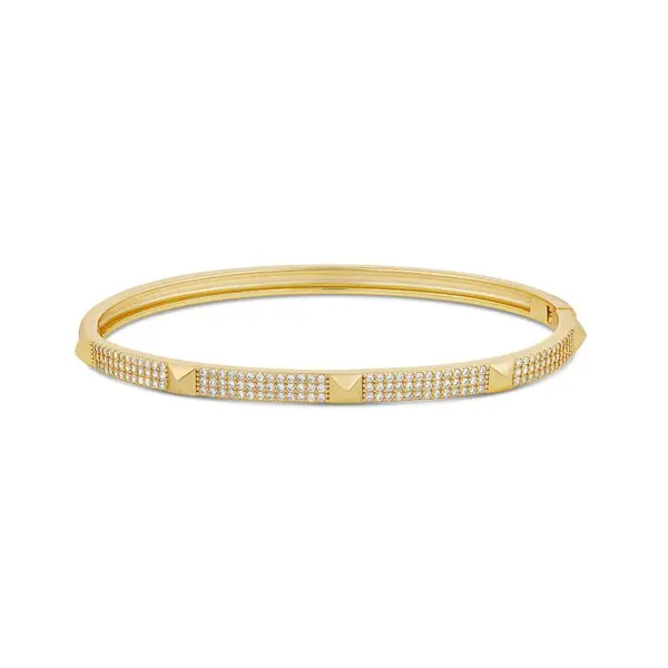 SHYMI Pave Studded 3 Row Bangle - Gold