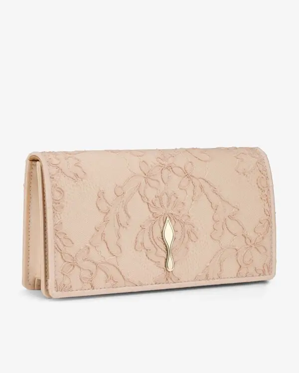 CHRISTIAN LOUBOUTIN Bettina Crepe Satin Light Blush Clutch
