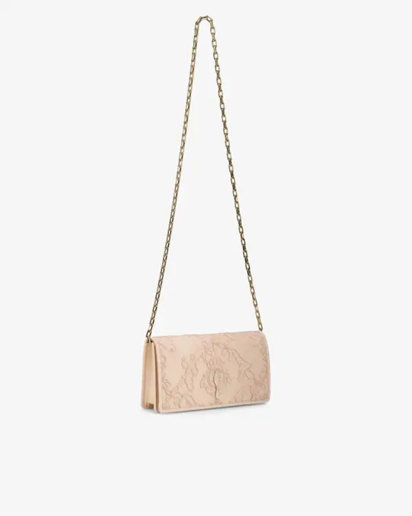 CHRISTIAN LOUBOUTIN Bettina Crepe Satin Light Blush Clutch