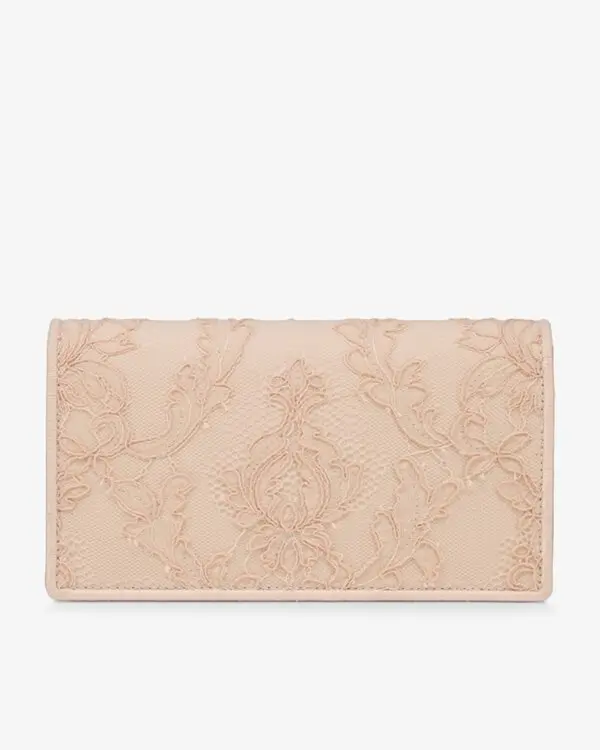 CHRISTIAN LOUBOUTIN Bettina Crepe Satin Light Blush Clutch