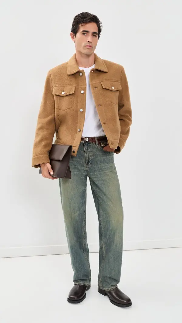 Helmut Lang Wool Trucker Jacket - Dark Camel