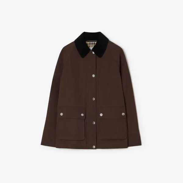 Burberry Nylon Cotton Barn Jacket - Dark Brown