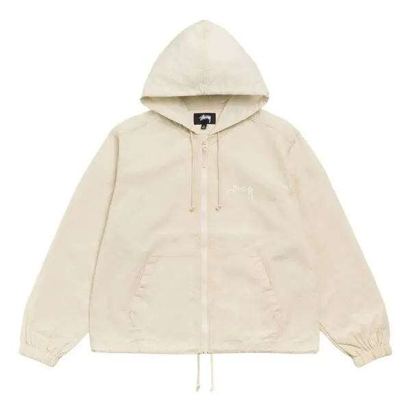 StÜssy Waxed Cotton Beach Shell Jacket - Stone
