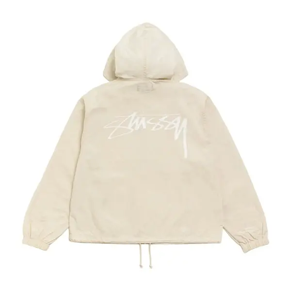 StÜssy Waxed Cotton Beach Shell Jacket - Stone