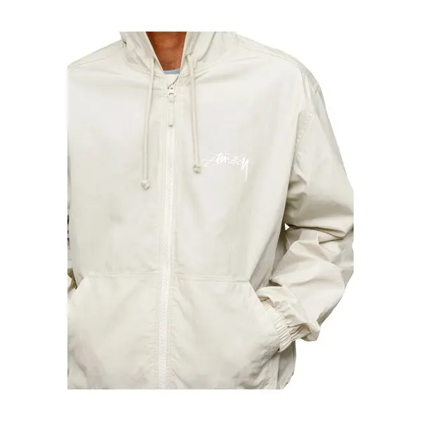 StÜssy Waxed Cotton Beach Shell Jacket - Stone