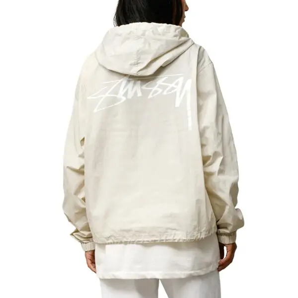 StÜssy Waxed Cotton Beach Shell Jacket - Stone