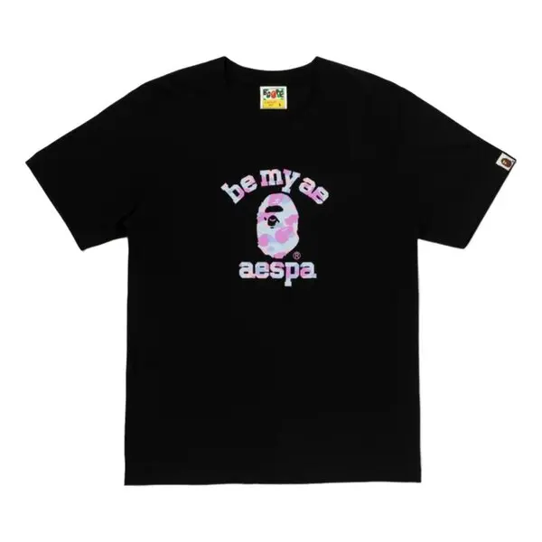 A BATHING APE X Aespa College Relaxed Fit T-shirt - Black