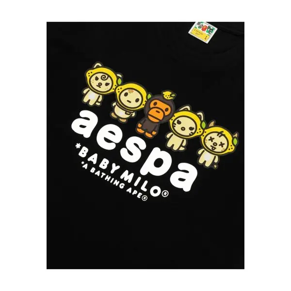 A BATHING APE X Aespa Baby Milo Lemonade Relaxed Fit T-shirt - Black