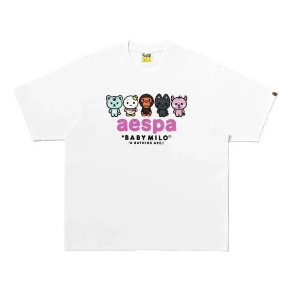 A BATHING APE X Aespa Baby Milo Relaxed Fit T-shirt - White