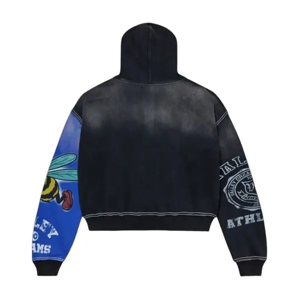 VALE FOREVER Bipolar Big Zip Up Hoodie 'grey Blue
