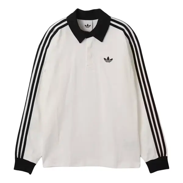 Adidas Three Stripes Rugby Polo Shirt Asia Sizing - White