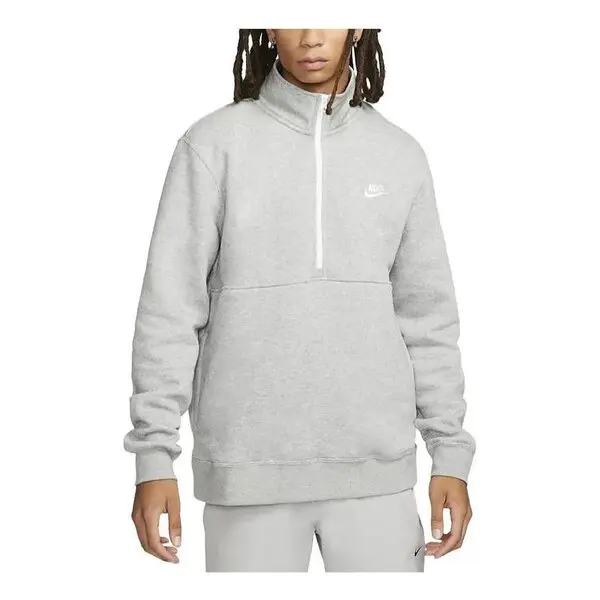 Nike Club Brushed-back 1/2-zip Sweatshirt - Grey