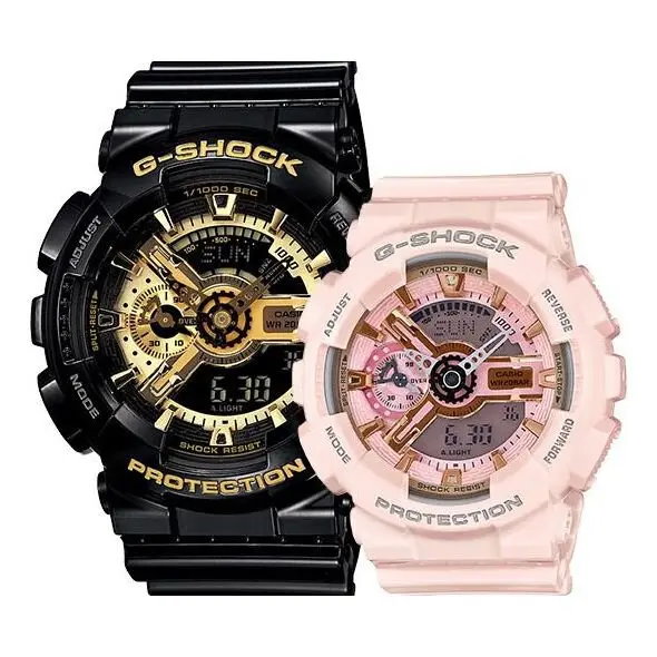 Casio Baby-g Analog-digital Waterproof Sports Watch Combo - Black/pink