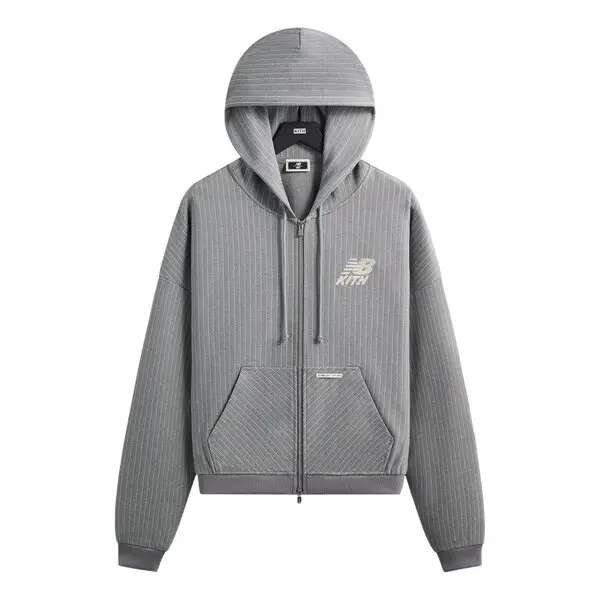 Kith X New Balance Braxton Zip Hoodie - Smoke