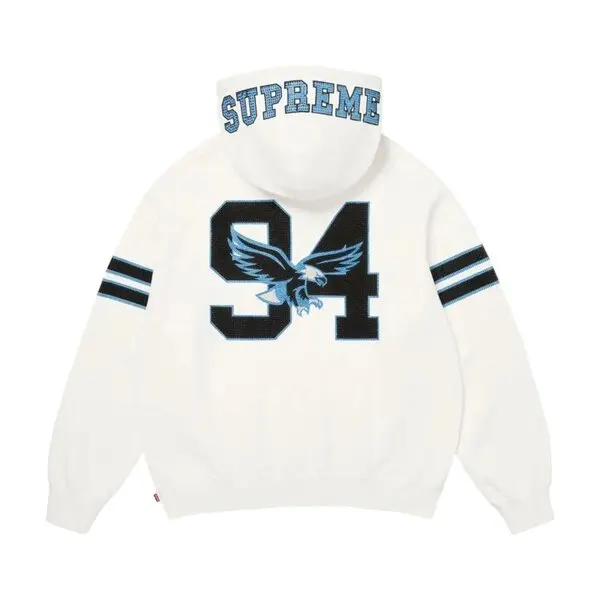 Supreme Rhinestone Eagle Hooded Sweatshirt - White