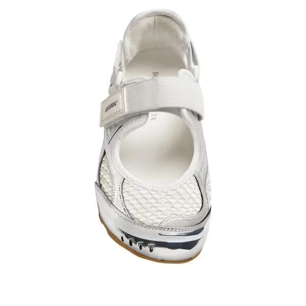 Bottega Veneta Orbit Flash Mary Jane Sneaker - Silver/white/optic White'