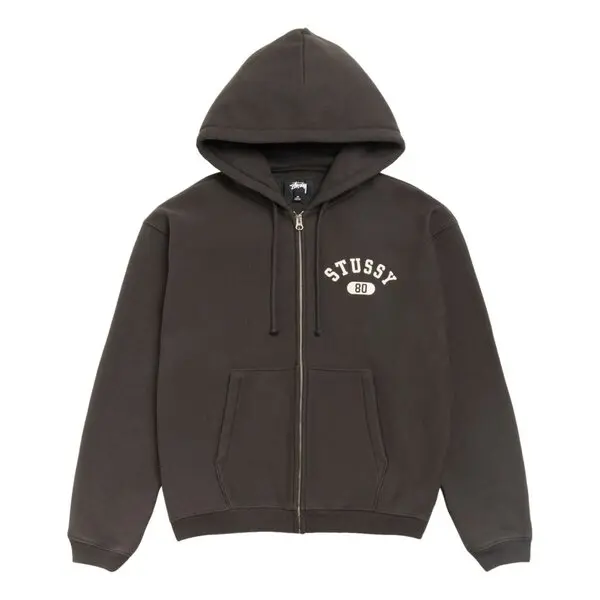 StÜssy Varsity Zip Hoodie - Washed Black