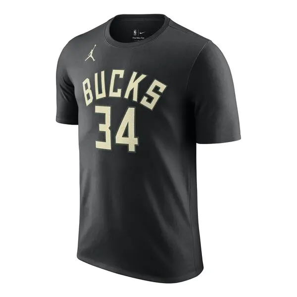 JORDAN Nba Milwaukee Bucks Statement Edition T-shirt - Black