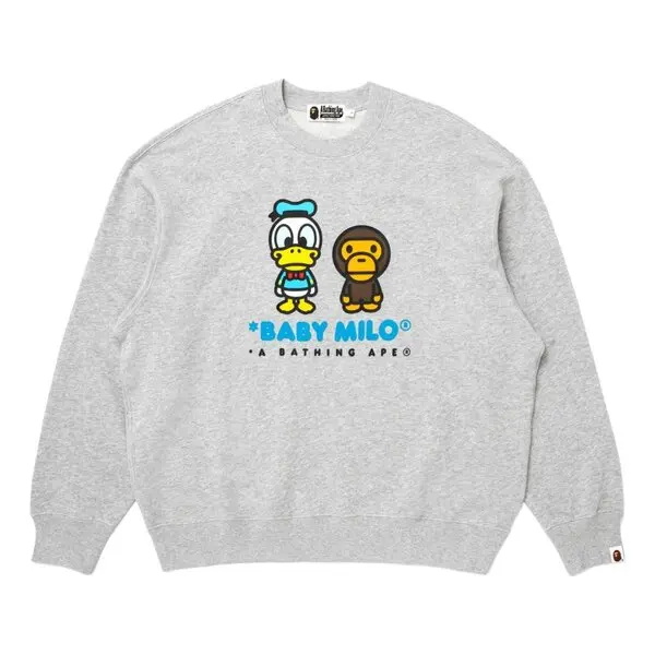 A BATHING APE X Disney Donald Duck Baby Milo Relaxed Fit Crewneck - Grey