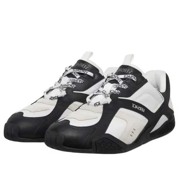 Versace Galaxia Leather Sneakers - Black/white