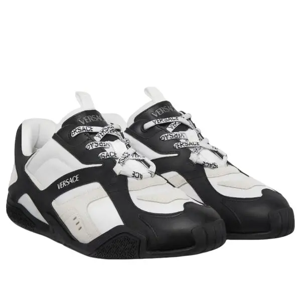 Versace Galaxia Leather Sneakers - Black/white