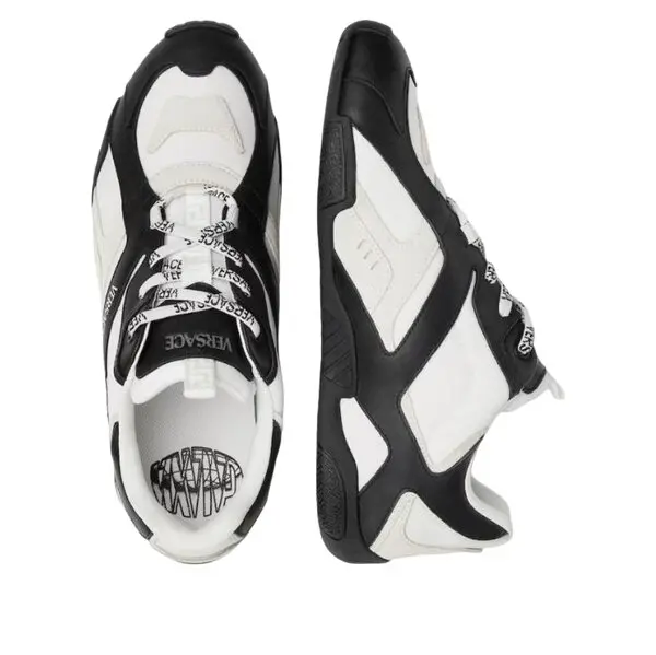 Versace Galaxia Leather Sneakers - Black/white