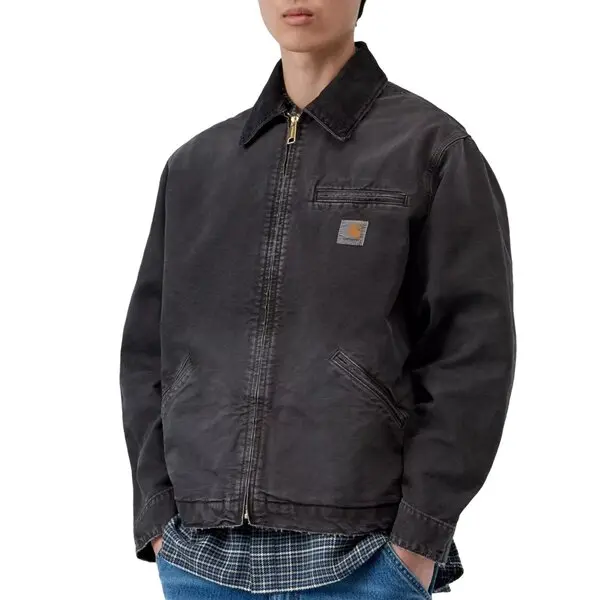 Carhartt Work In Progress Og Detroit Jacket - Black/destroy Wash
