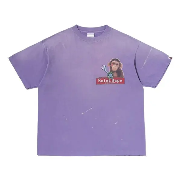 A BATHING APE X Saint Mxxxxxx T-shirt - Purple