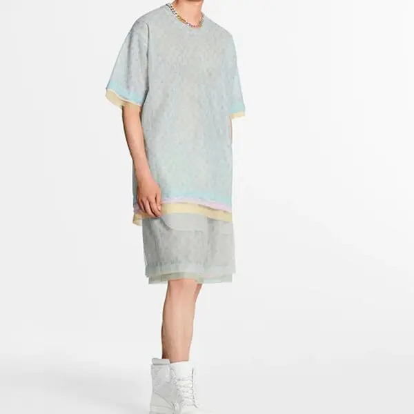 LOUIS VUITTON Monogram Silk Short-sleeve Top