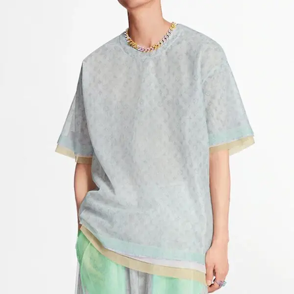 LOUIS VUITTON Monogram Silk Short-sleeve Top