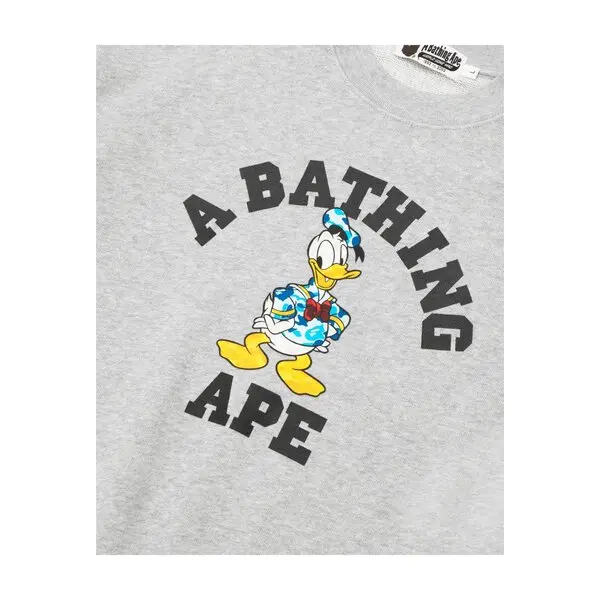 A BATHING APE X Disney Donald Duck College Relaxed Fit Crewneck