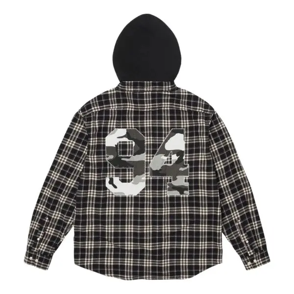 Supreme Fw26 Appliqué Hooded Flannel Shirt