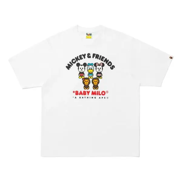 A BATHING APE X Disney Mickey & Friends Baby Milo Relaxed Fit T-shirt - White
