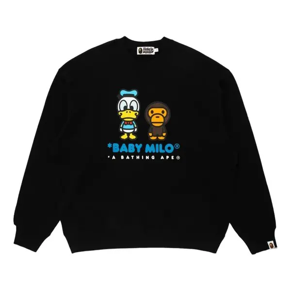 A BATHING APE X Disney Donald Duck Baby Milo Relaxed Fit Crewneck - Black