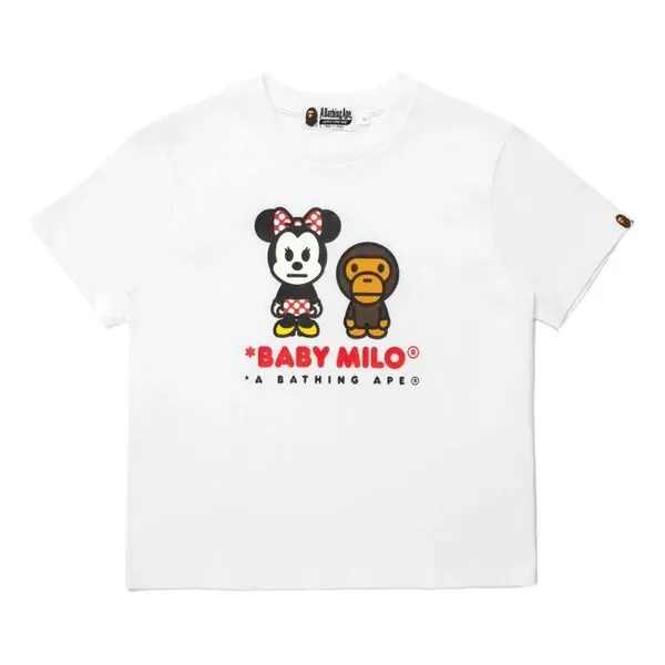 A BATHING APE X Disney Minnie Mouse Baby Milo Relaxed T-shirt - White