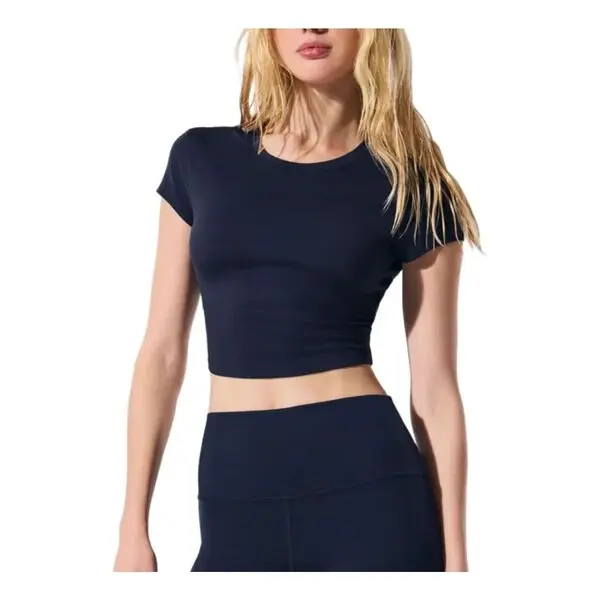 Alo Yoga Alosoft Crop Finesse T-shirt - Navy