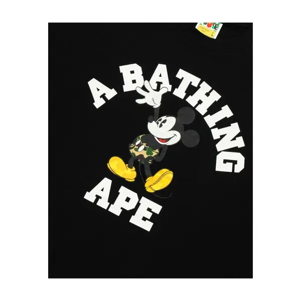A BATHING APE X Disney Mickey Mouse College Relaxed Fit T-shirt