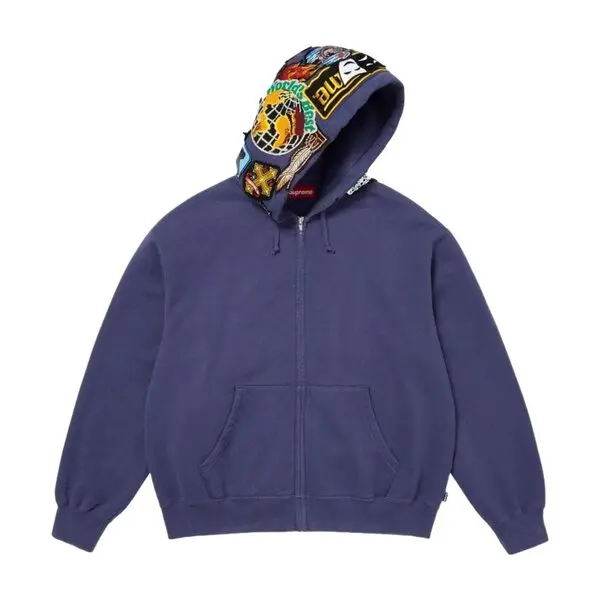 Supreme Fw26 Patches Zip Up Hooded Sweatshirt