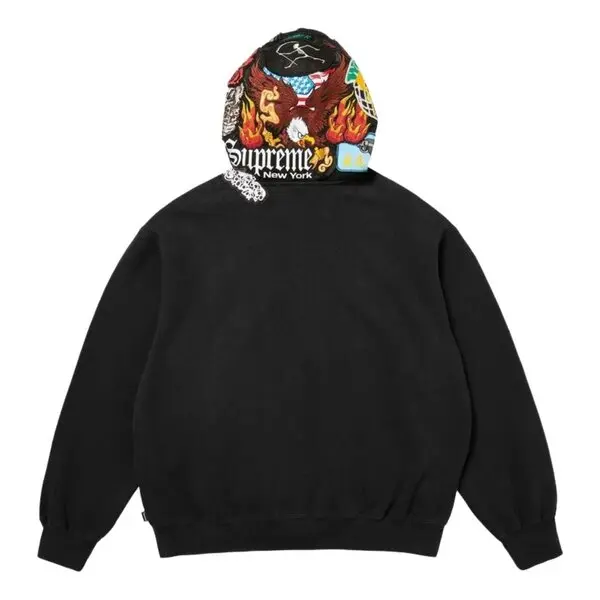 Supreme Fw26 Patches Zip Up Hooded Sweatshirt